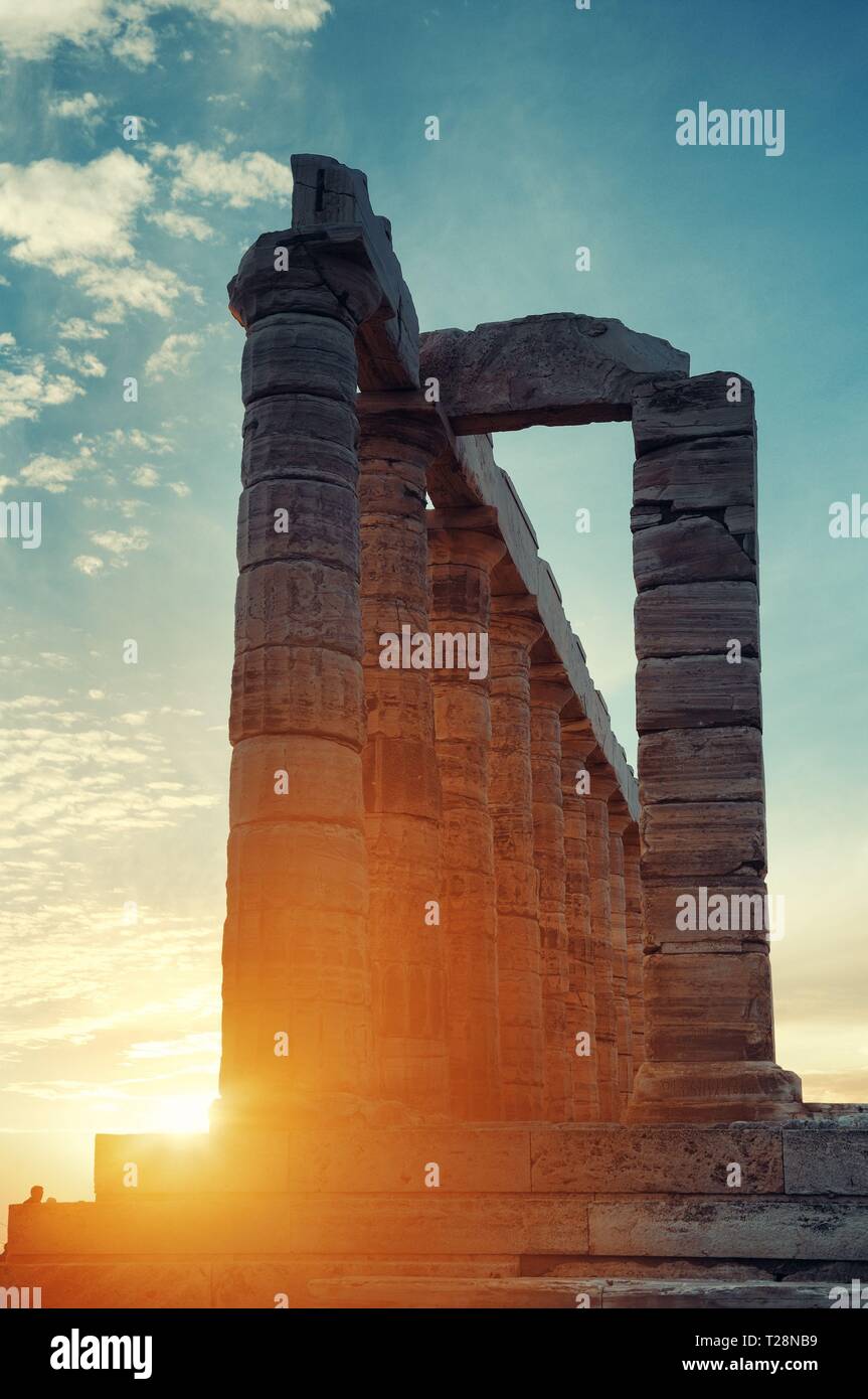 Temple of poseidon sunrise hi-res stock photography and images - Alamy