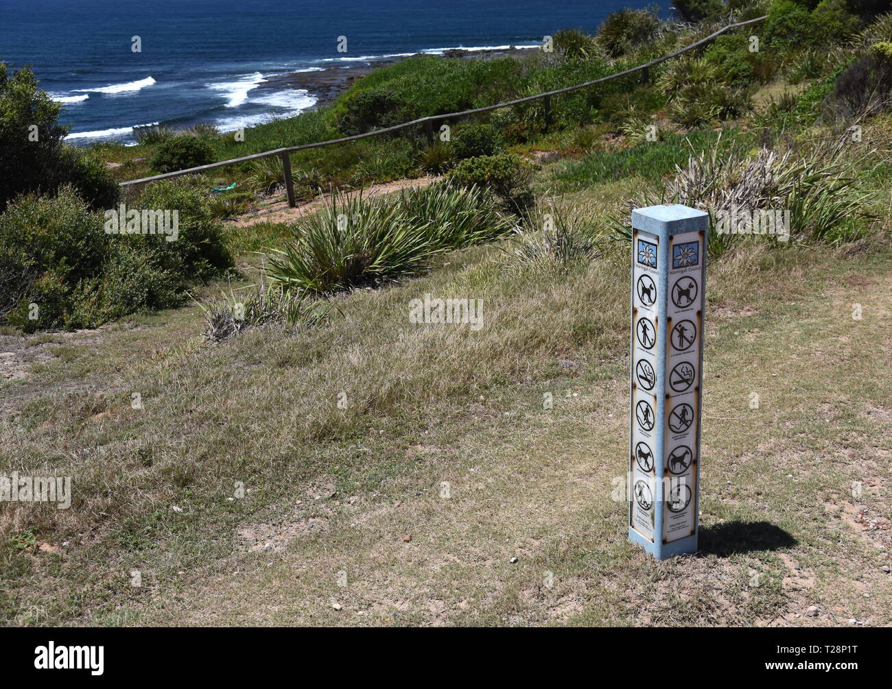 Sydney, Australia - Feb 3, 2019. Warringah Council sign. Bushwalking ...