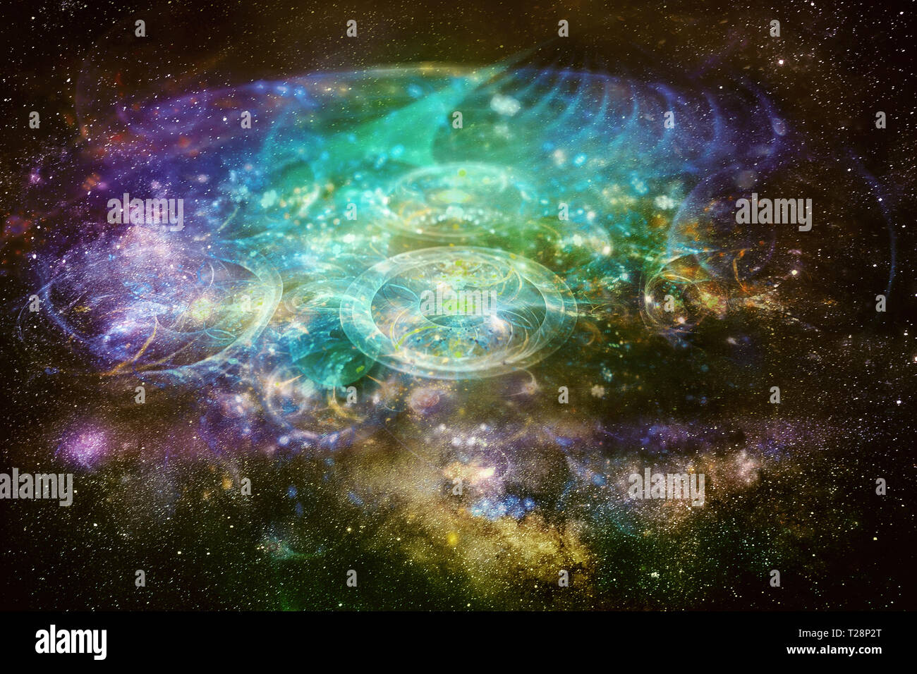 Artistic abstract modern digital smooth dramatic artwork on a colorful ...