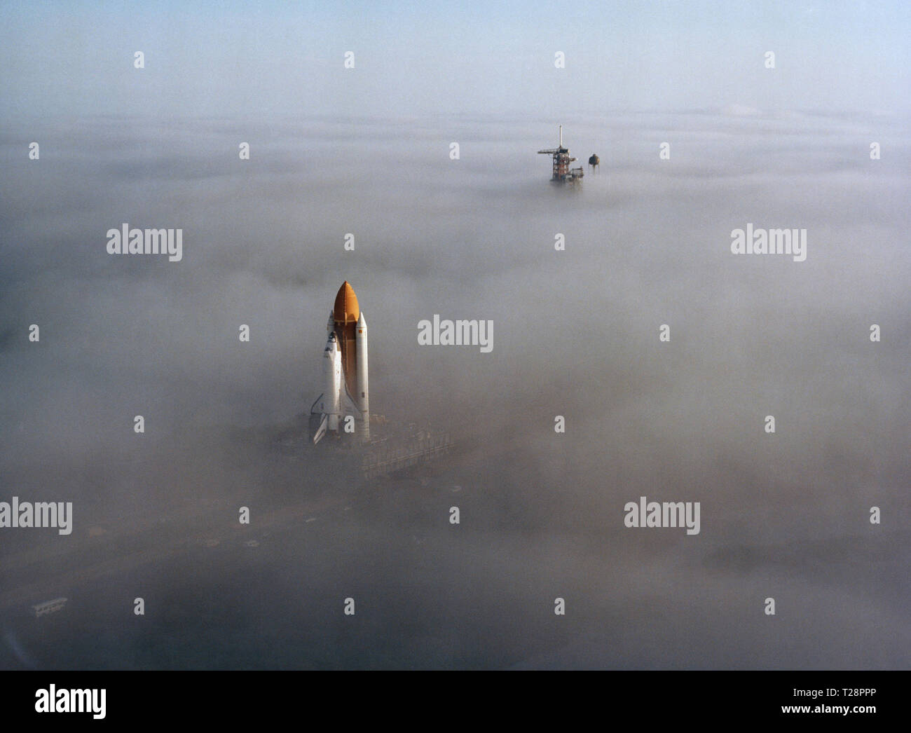 (30 Nov. 1982) --- The space shuttle Challenger, atop a mobile launch ...