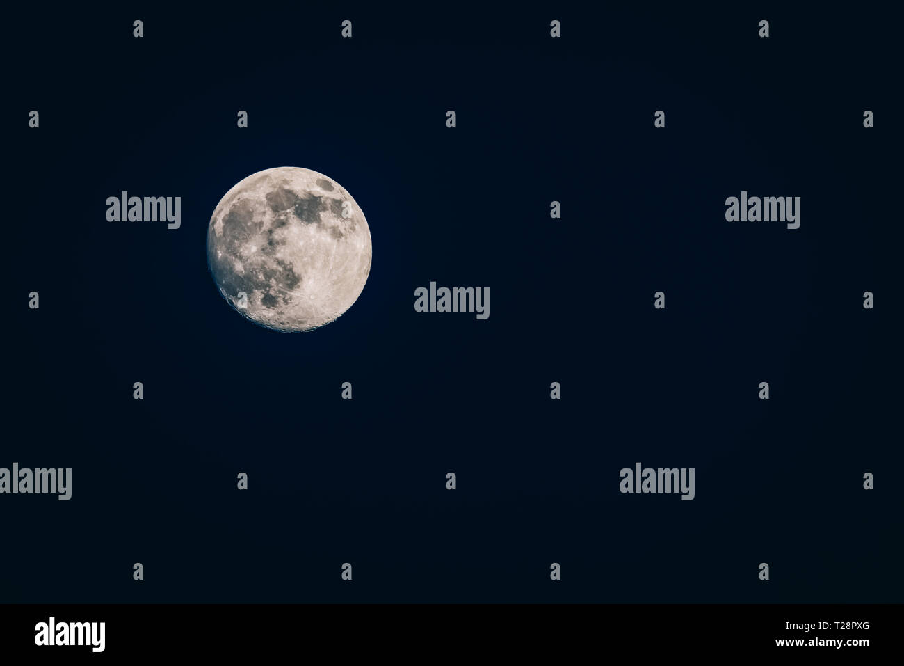 Moon Rising On Sky At Night Time Stock Photo - Alamy