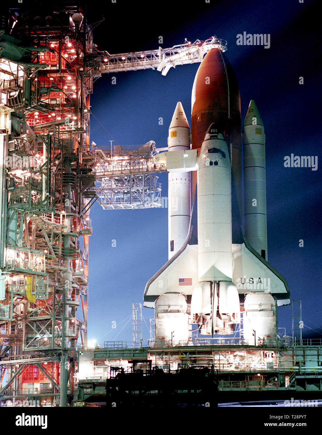 (October 1982) --- Space shuttle orbiter Columbia on pad 39A at the ...