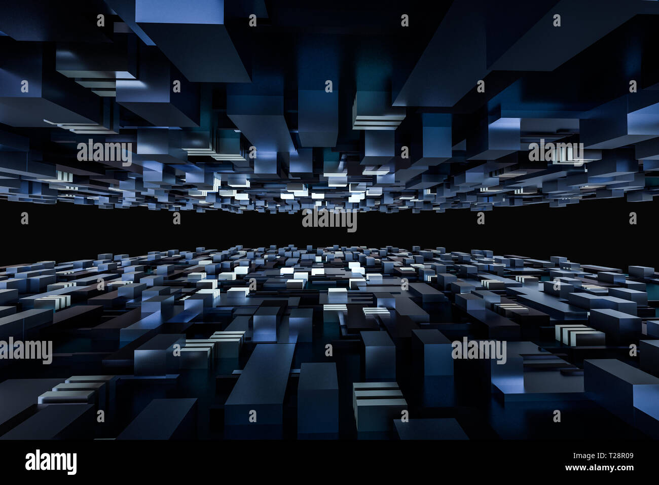 3d rendering, cubes board space, fantasy world, computer digital image ...