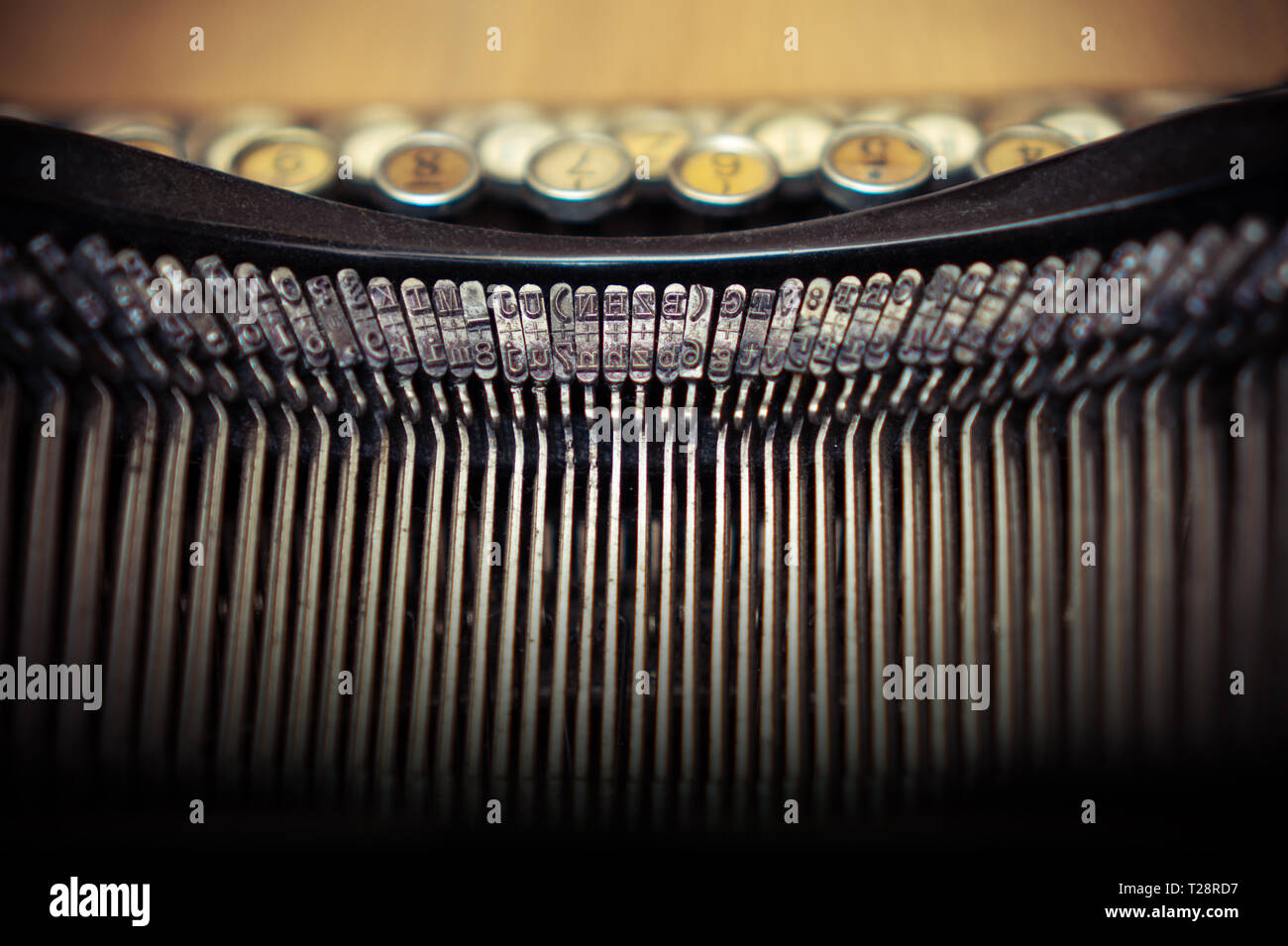 Close up old vintage typewriter maschine typography writer concept ...