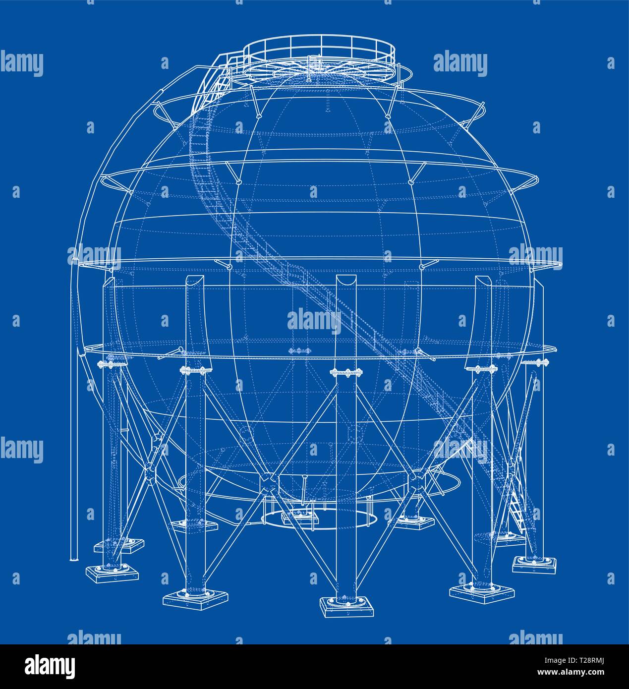 Spherical gas tank outline. Vector Stock Vector Image & Art - Alamy