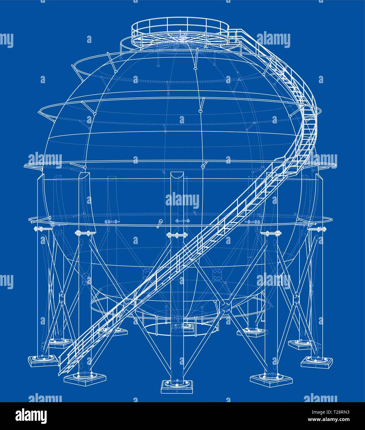 Spherical gas tank outline. Vector Stock Vector Image & Art - Alamy