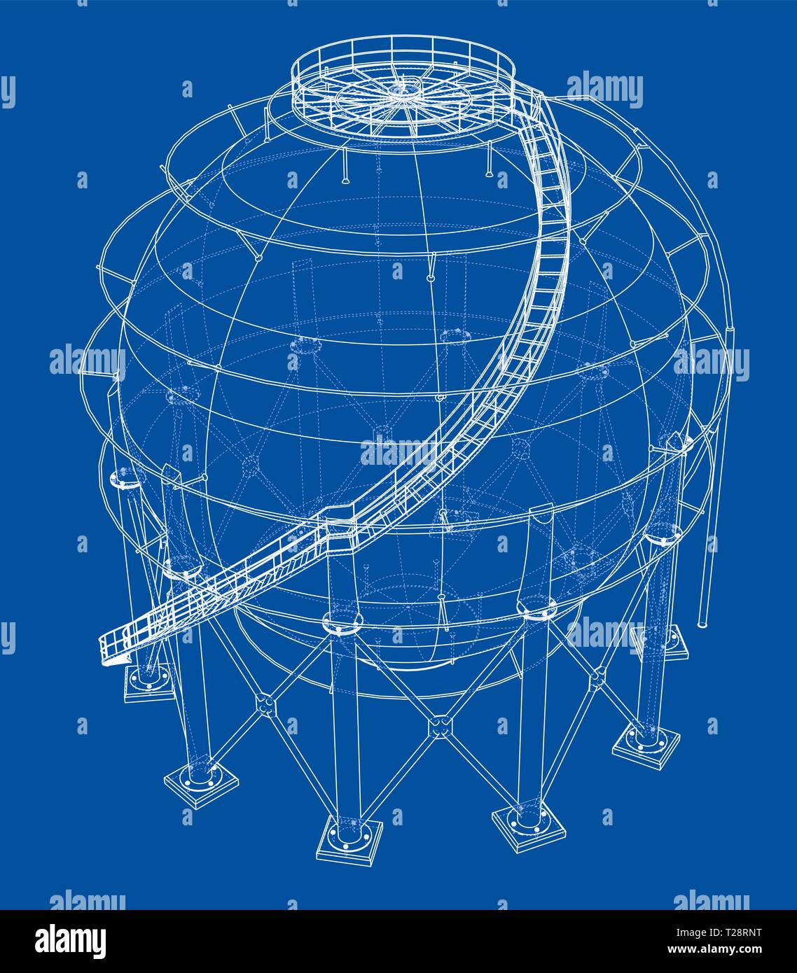 Spherical gas tank outline. Vector Stock Vector Image & Art - Alamy