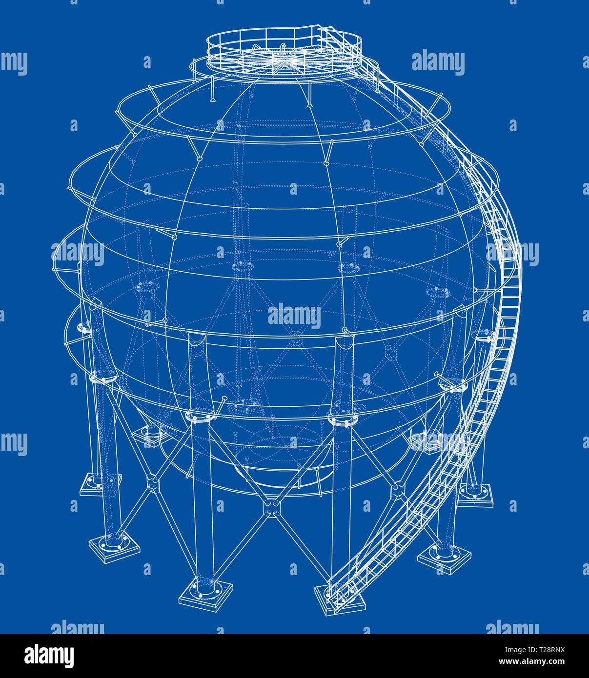 Spherical gas tank outline. Vector Stock Vector Image & Art - Alamy