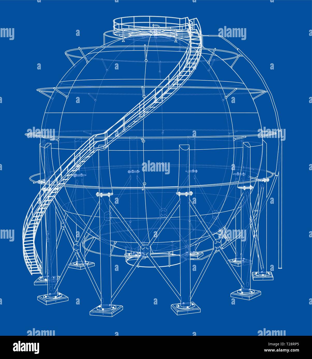 Spherical gas tank outline. Vector Stock Vector Image & Art - Alamy
