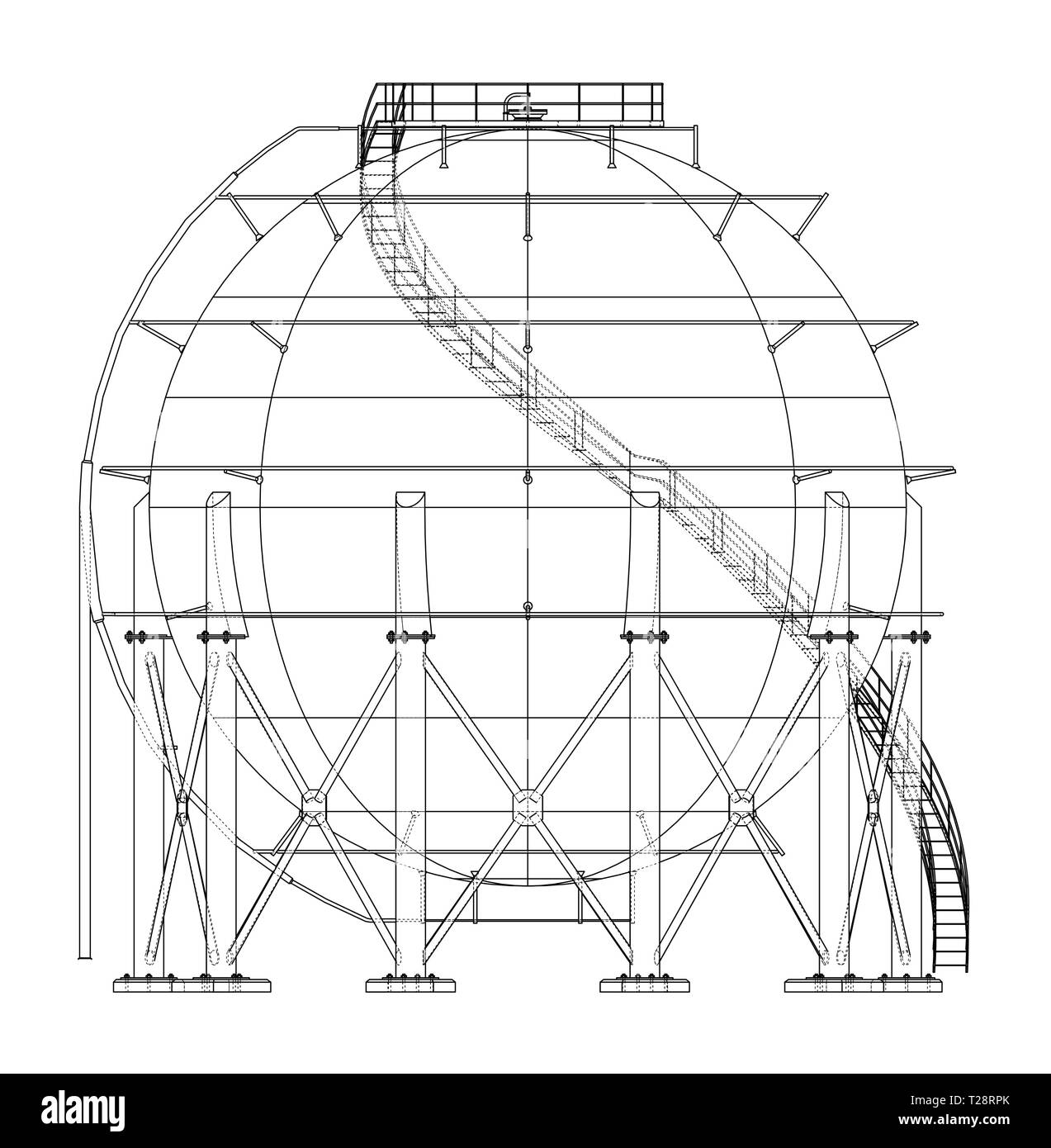 Spherical gas tank outline. Vector Stock Vector Image & Art - Alamy