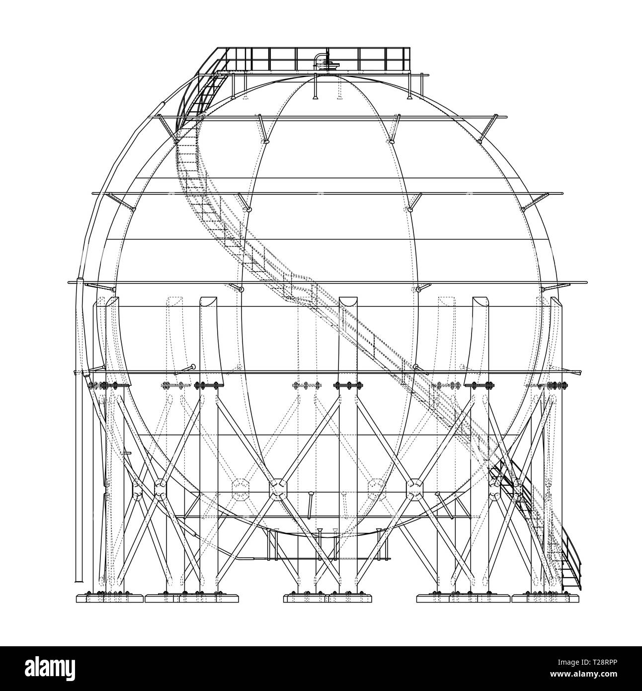 Spherical gas tank outline. Vector Stock Vector Image & Art - Alamy