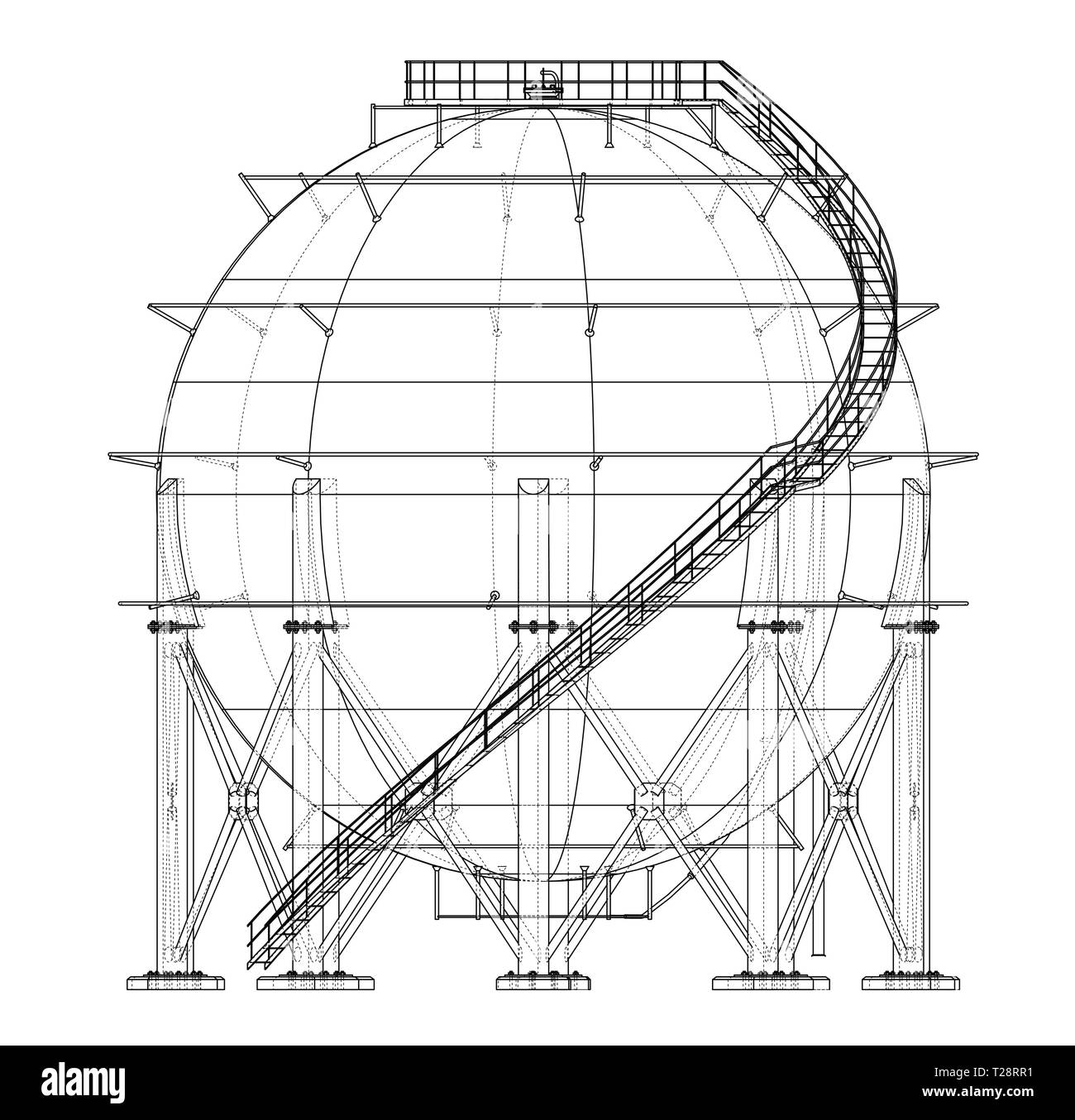 Spherical gas tank outline. Vector Stock Vector Image & Art - Alamy