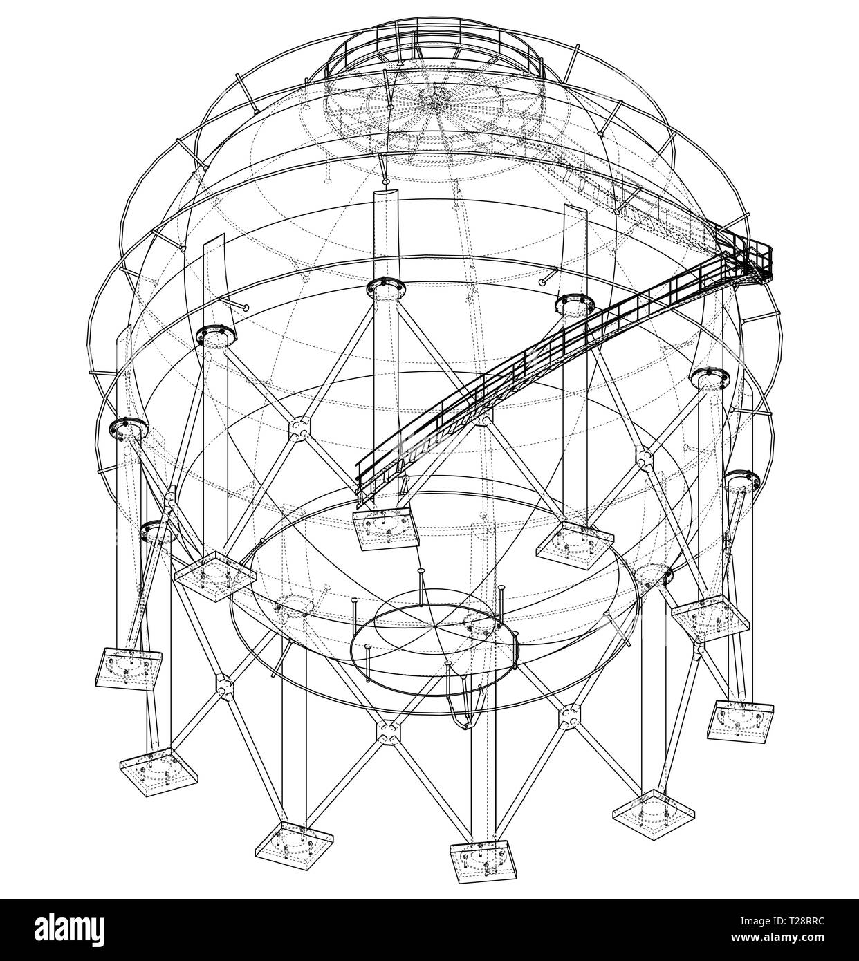 Spherical gas tank outline. Vector Stock Vector Image & Art - Alamy