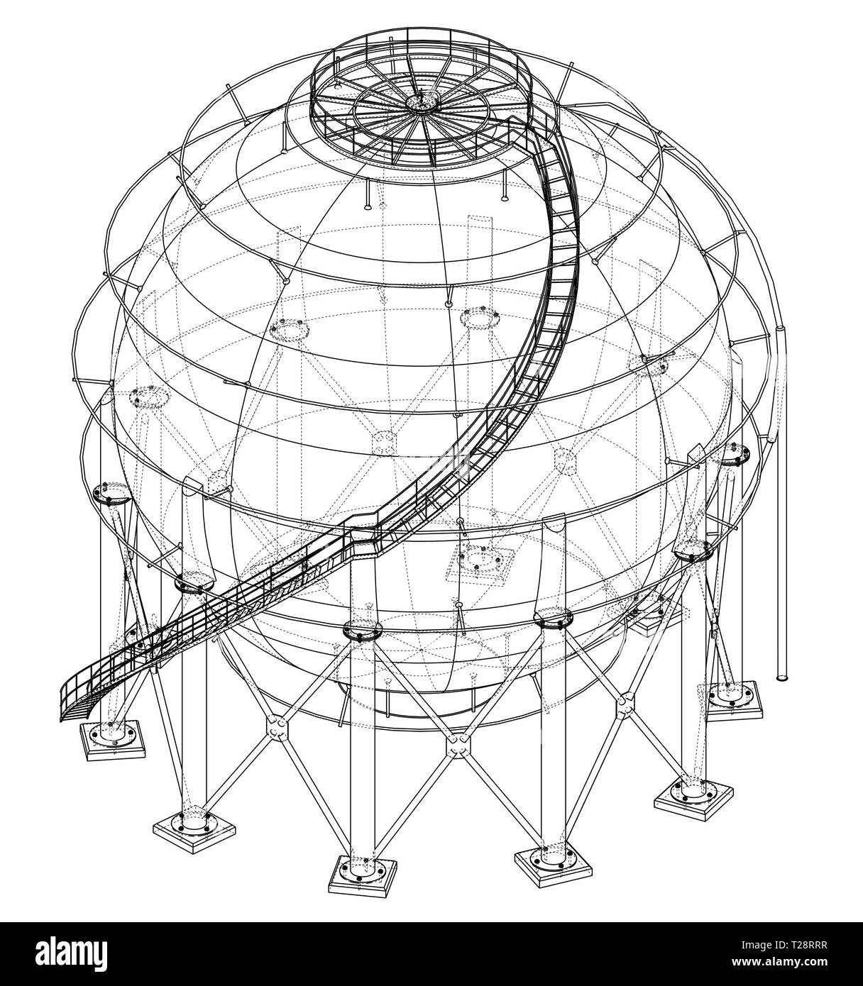 Spherical gas tank outline. Vector Stock Vector Image & Art - Alamy