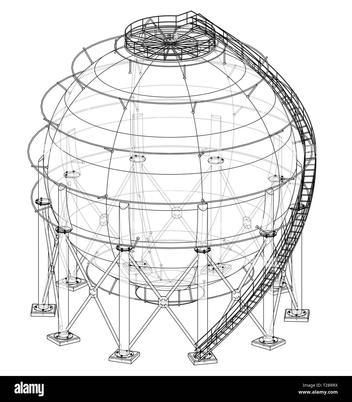 Spherical gas tank outline. Vector Stock Vector Image & Art - Alamy