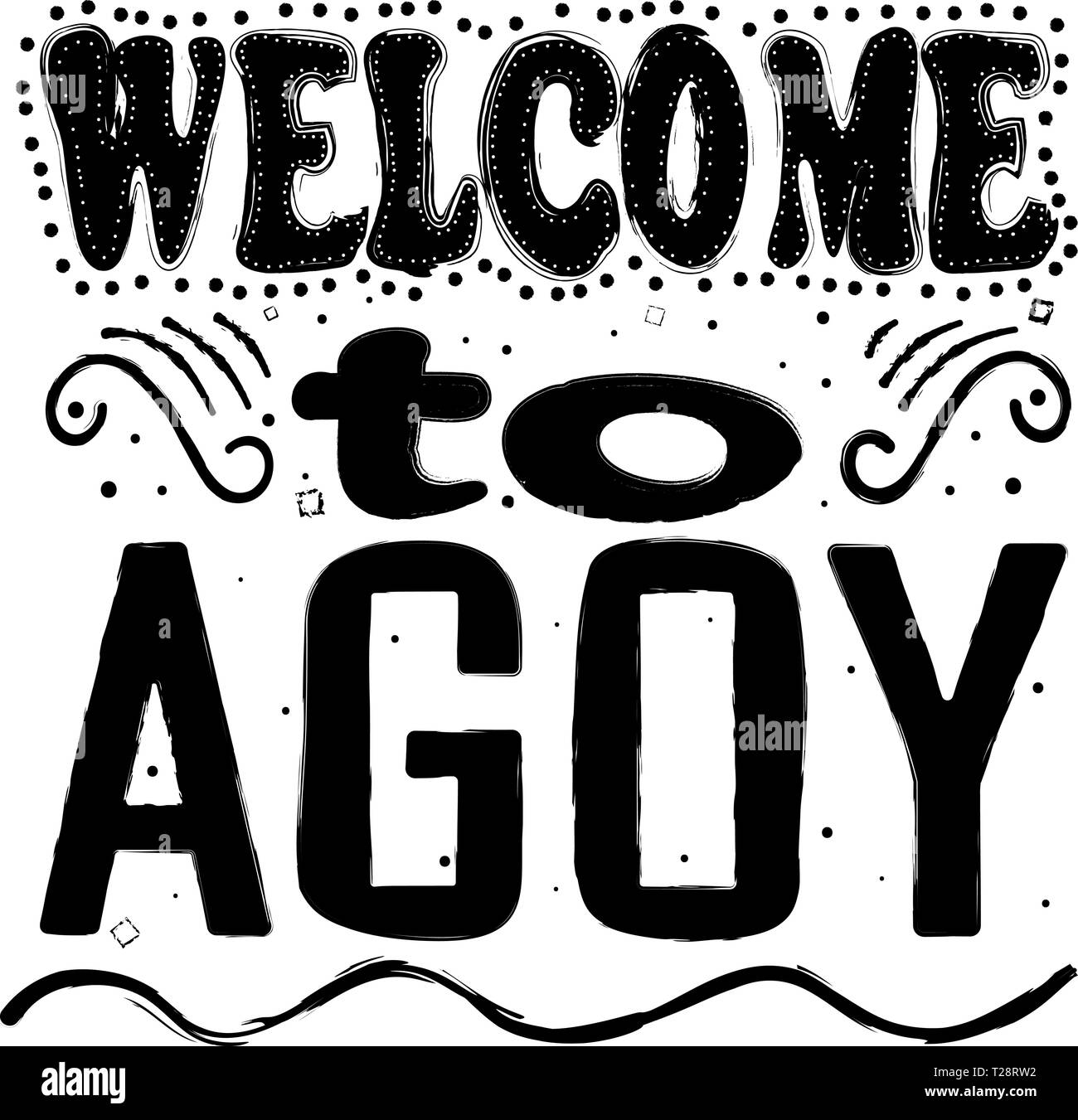 Welcome to Agoy. Hand drawing, isolate, lettering, typography, font ...
