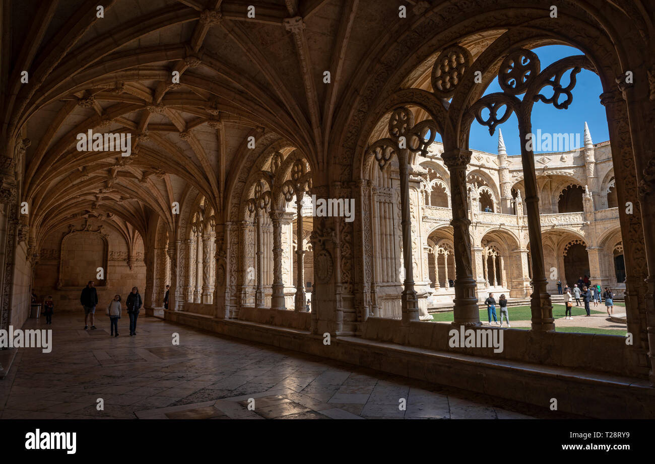 The Cloisters of The Jerónimos Monastery in Belem, Lisbon, Portugal ...