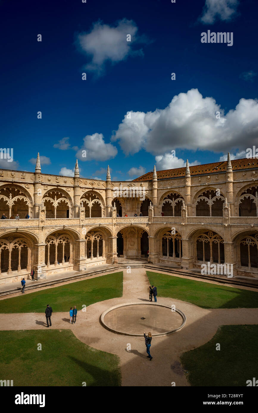 The Cloisters of The Jerónimos Monastery in Belem, Lisbon, Portugal ...