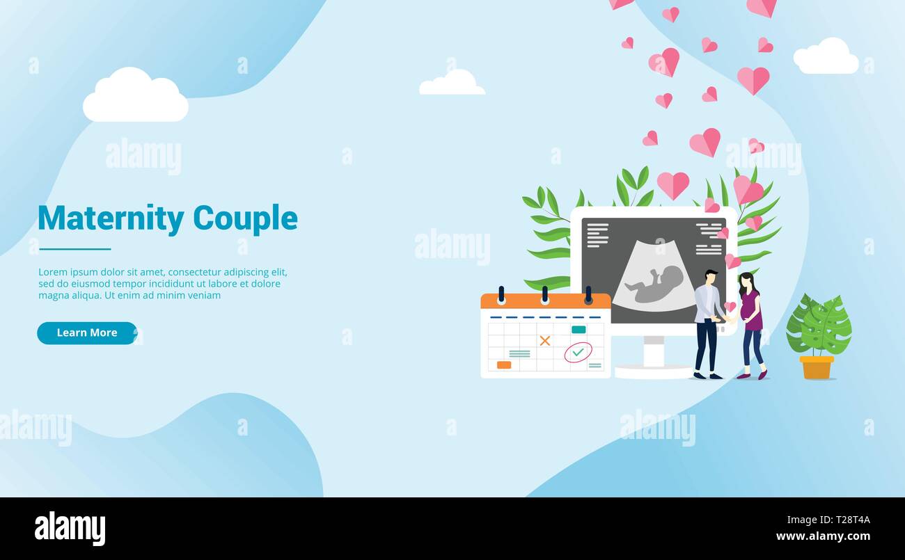maternity or pregnancy happy couple for website landing homepage ...