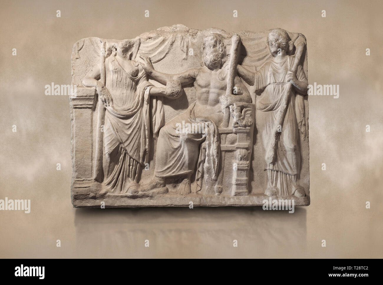 Roman relief sculpture of the Marriage of Zeus and Leto Hieros Gamos ...