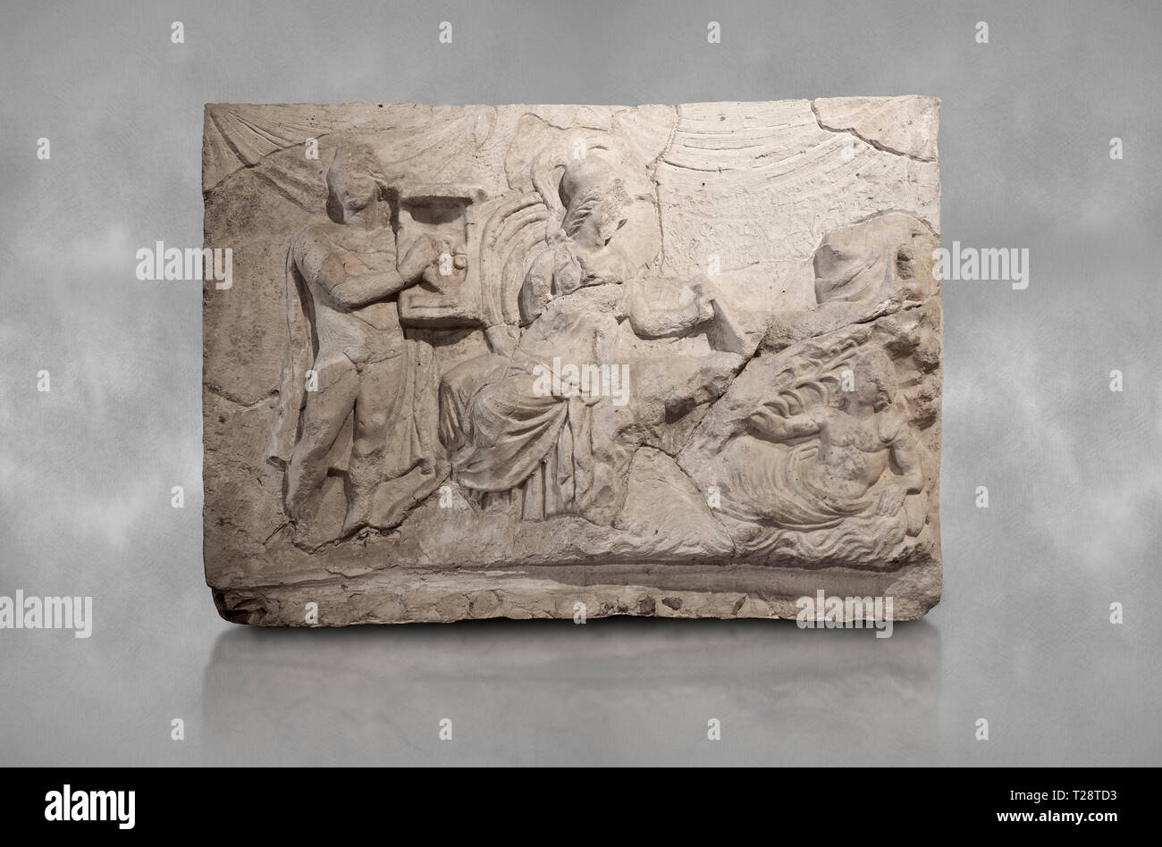 Roman relief sculpture of the Myth of Marsyas. Roman 2nd century AD ...