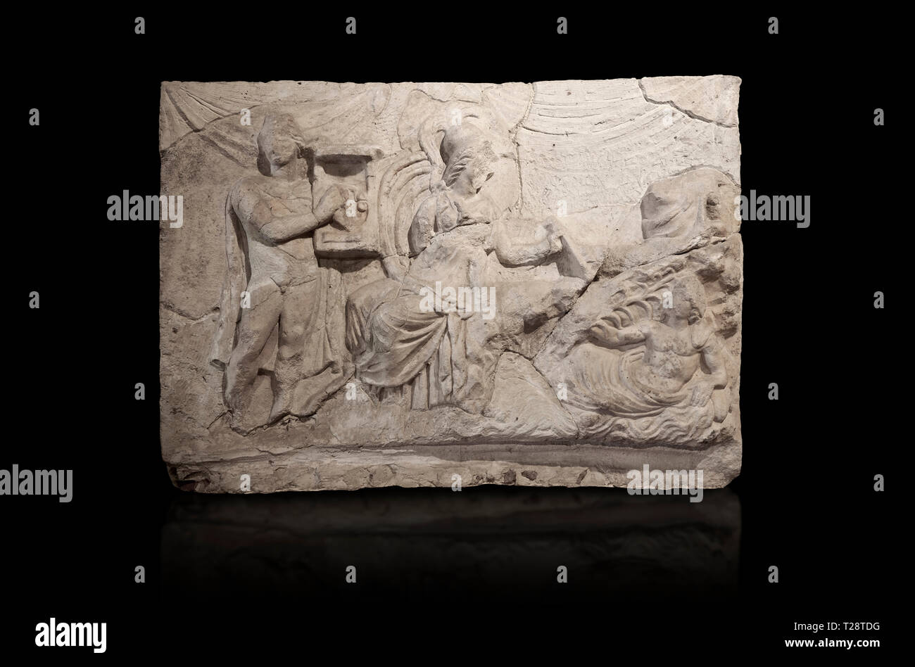 Roman relief sculpture of the Myth of Marsyas. Roman 2nd century AD ...