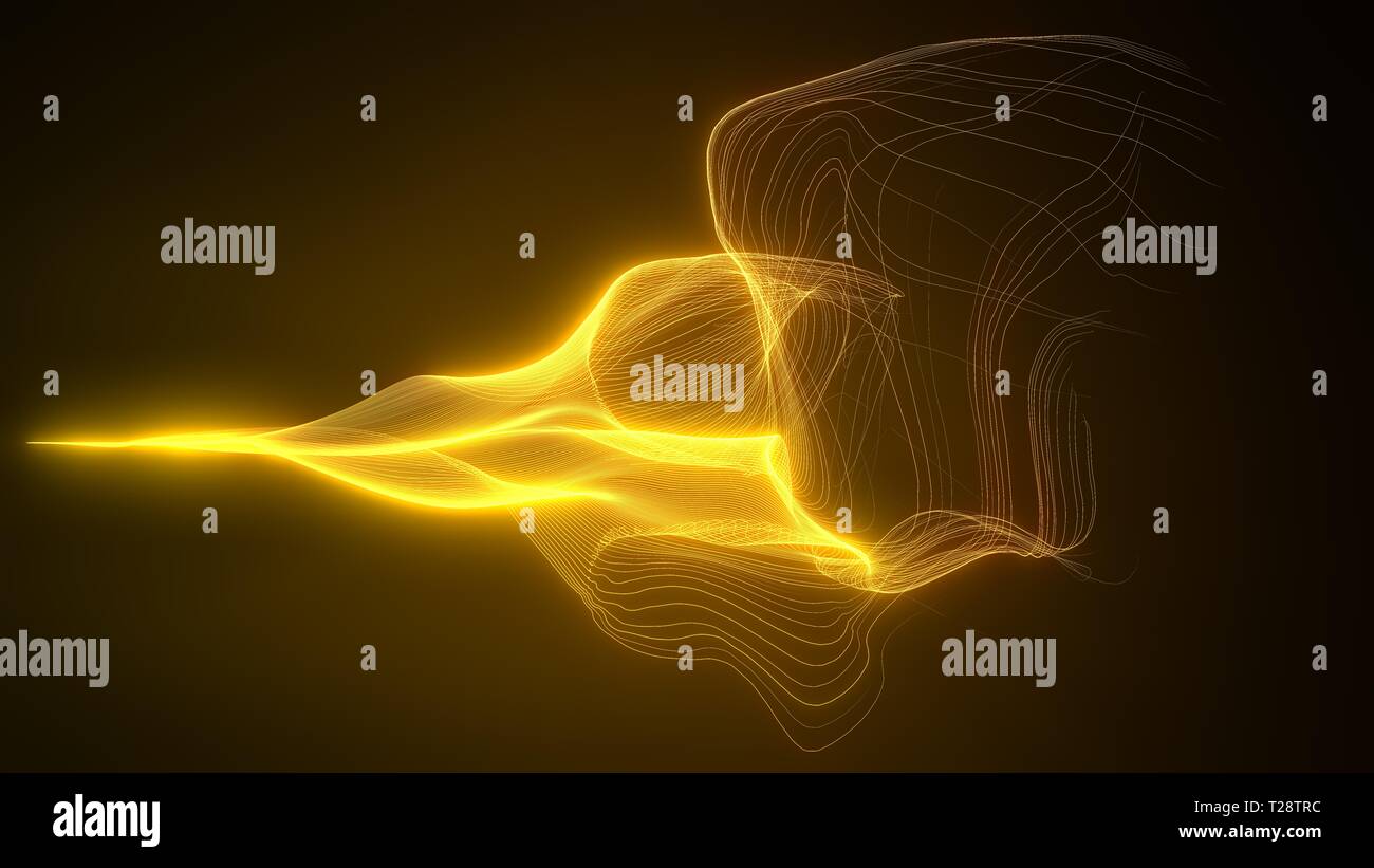 wave motion with glowing energy trails. suitable for, color, abstract ...