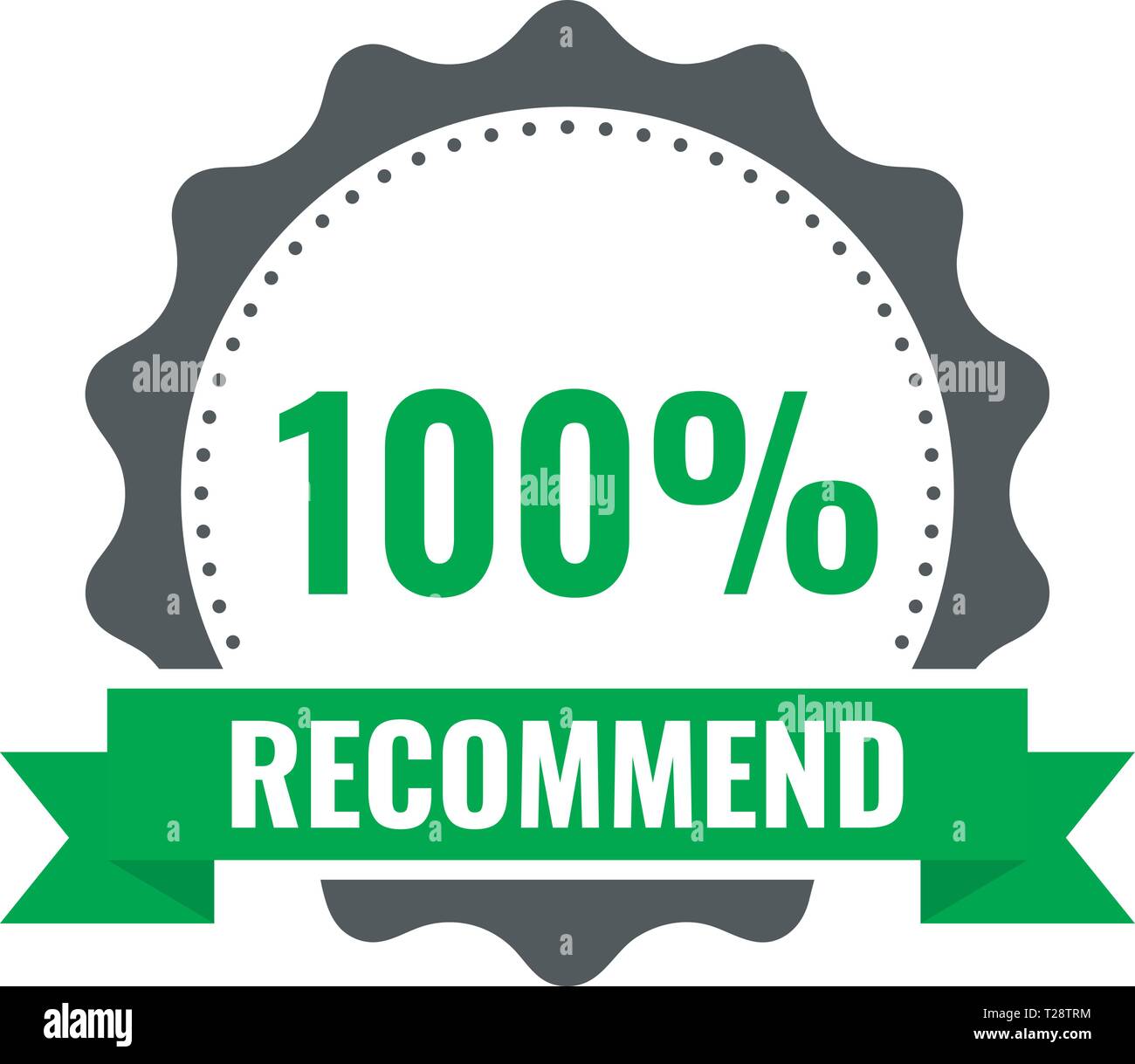 Recommended Stamp, Sticker, Seal. Round banner with ribbon recommended ...