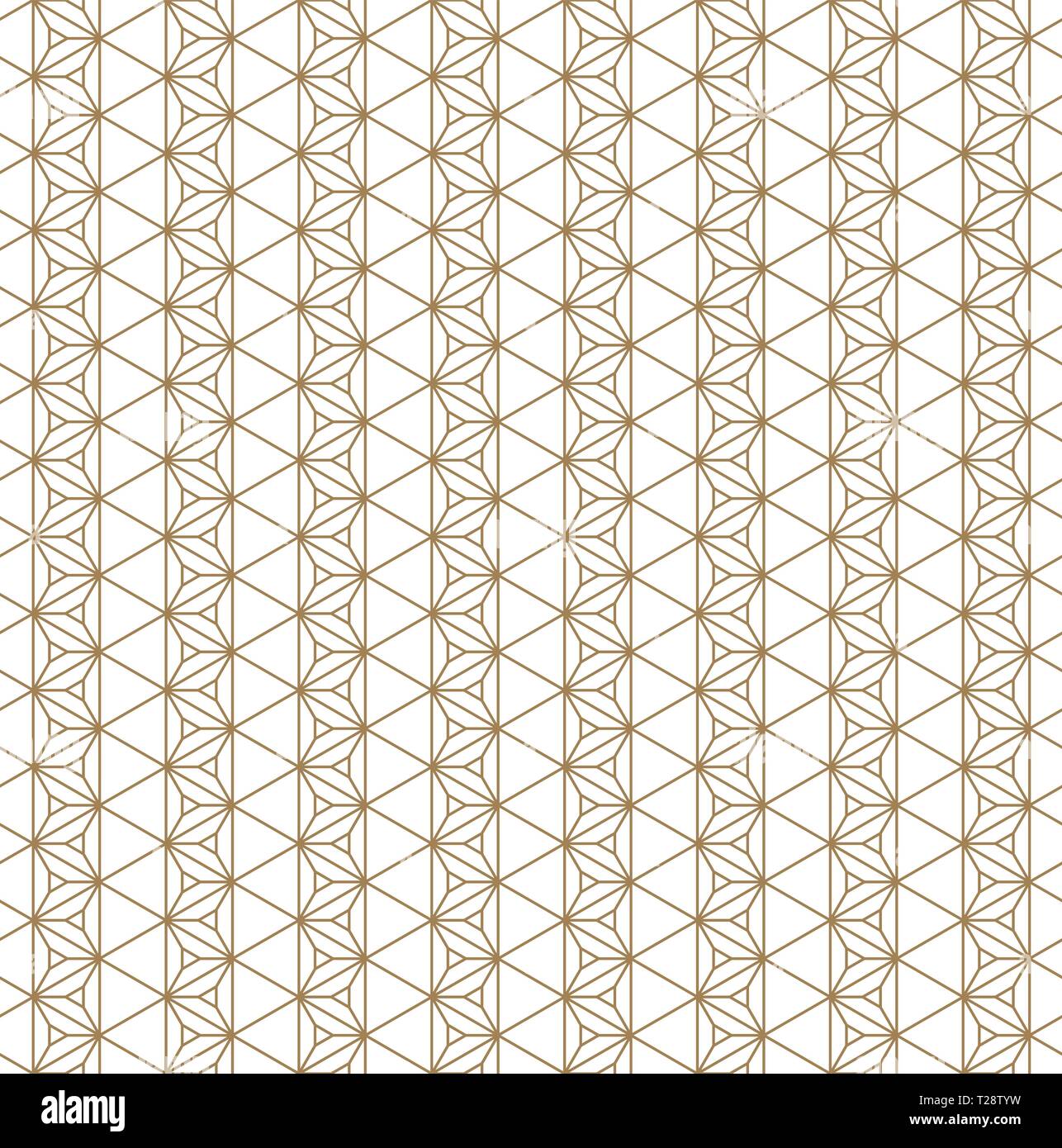 Japanese seamless geometric pattern .Gold silhouette lines.For design ...