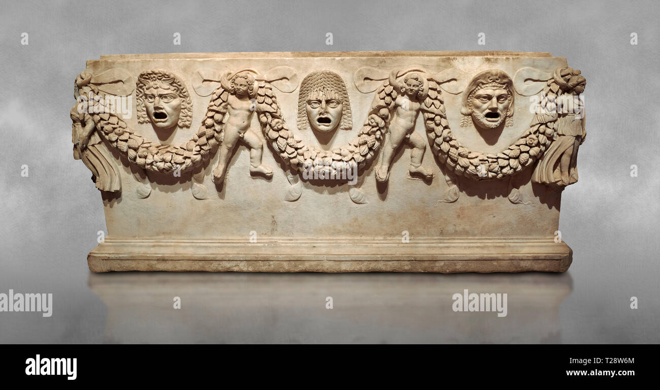 Picture of Roman relief sculpted Sarcophagus of Garlands, 2nd century ...