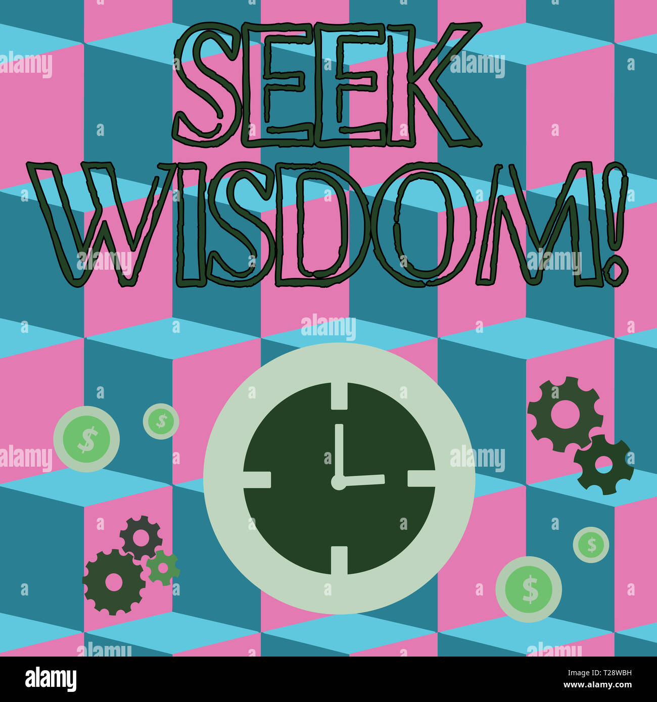 Writing note showing Seek Wisdom. Business concept for ability to think ...