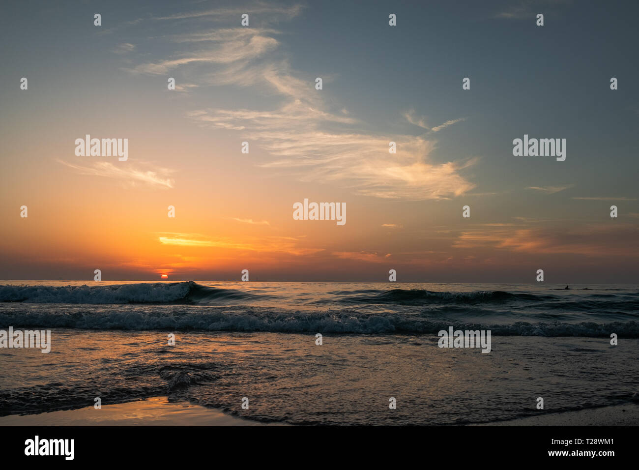View of Sunset at Beach Stock Photo - Alamy
