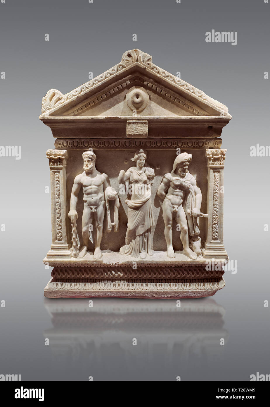 End of Roman relief sculpted Herakles (Hercules) sarcophagus, 2nd ...