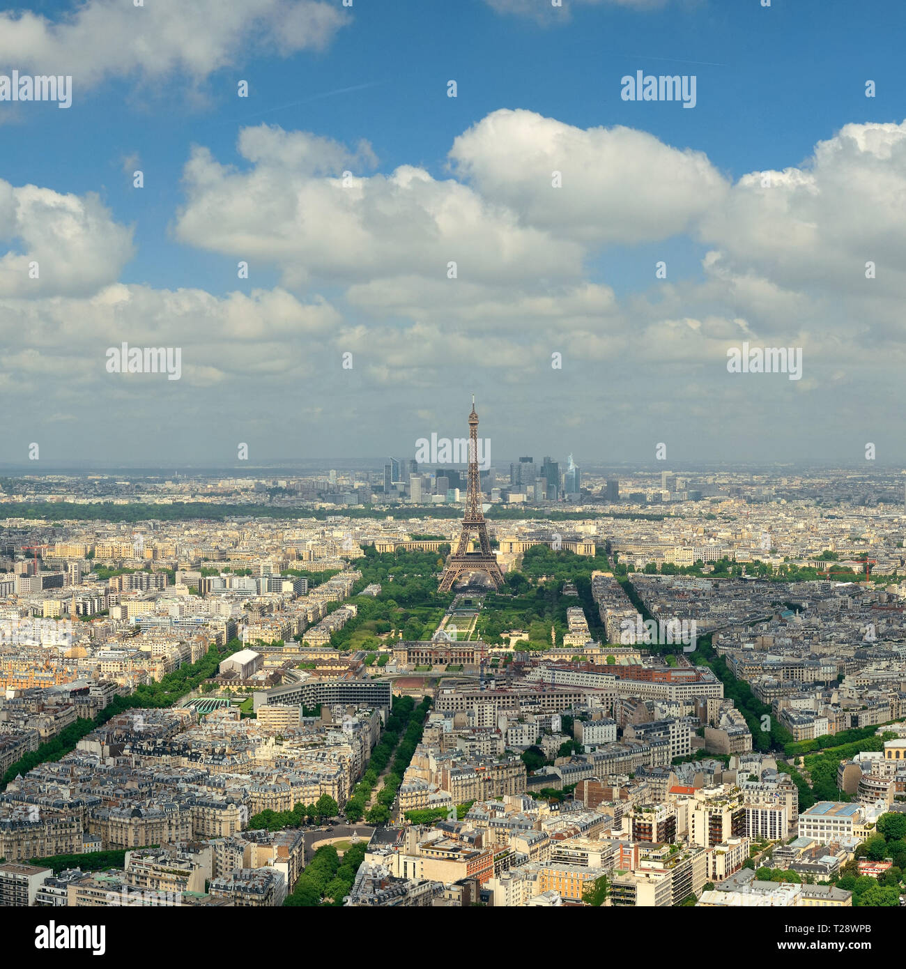 Paris rooftop view panorama with Eiffel Tower and city skyline Stock ...