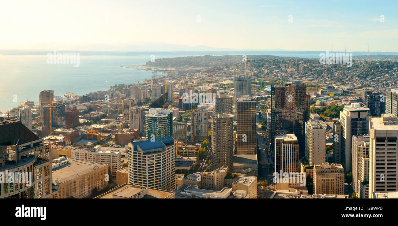 Seattle rooftop view with city urban architecture Stock Photo - Alamy