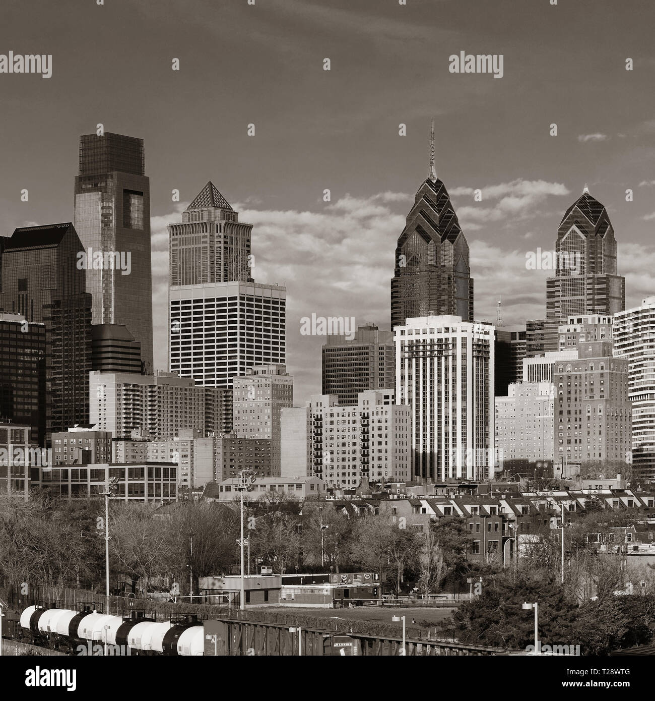 Philadelphia skyline with urban architecture Stock Photo - Alamy