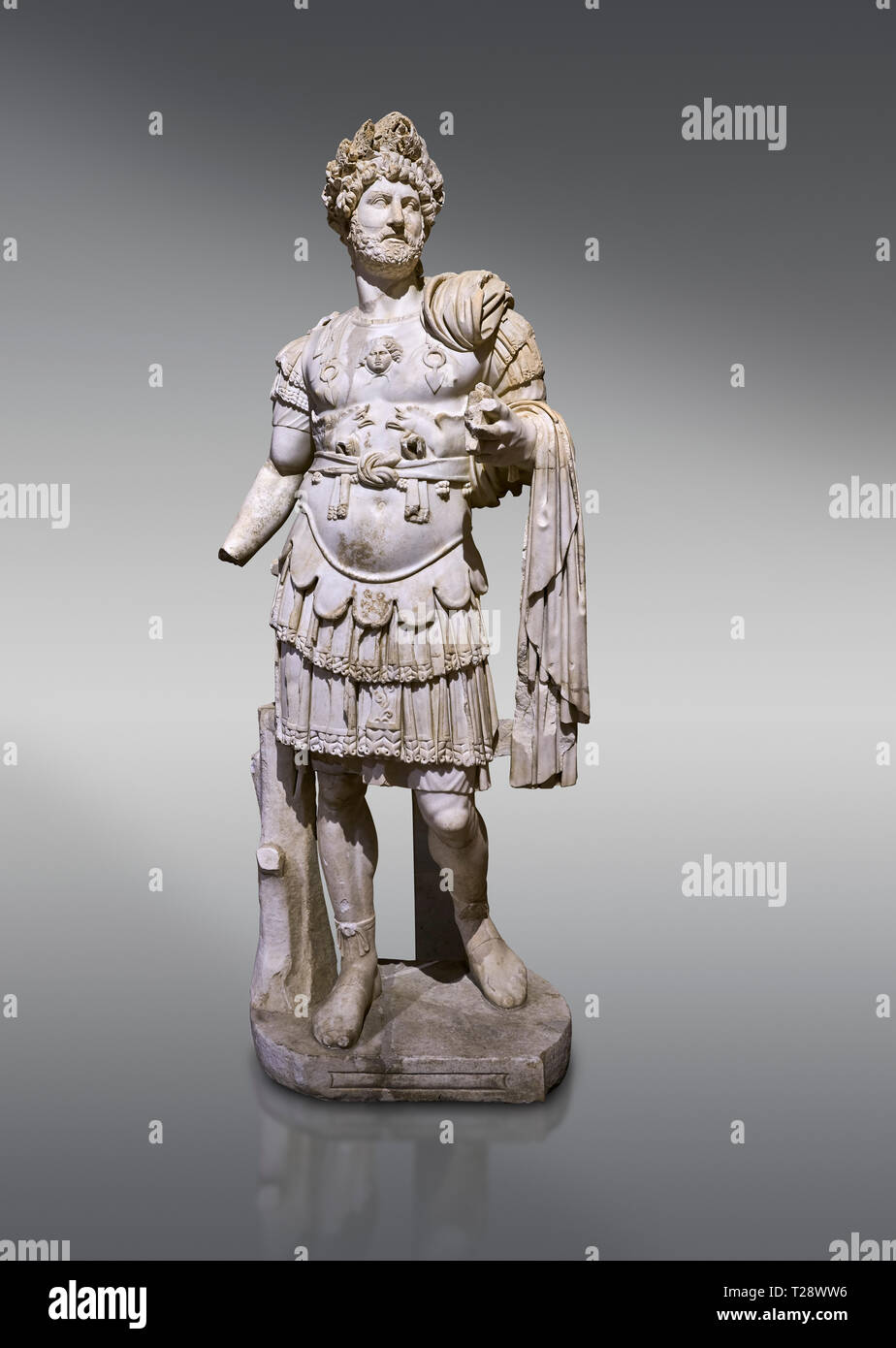 Roman statue of Emperor Hadrian. Marble. Perge. 2nd century AD. Inv no ...