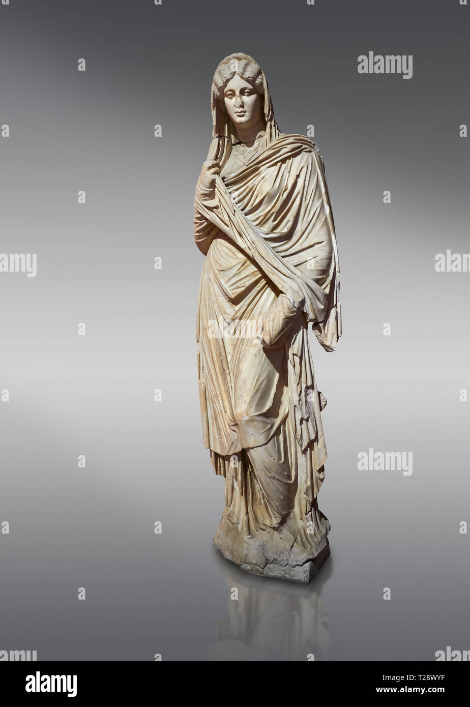 Roman statue of young Faustina. Marble. Perge. 2nd century AD. Inv no ...