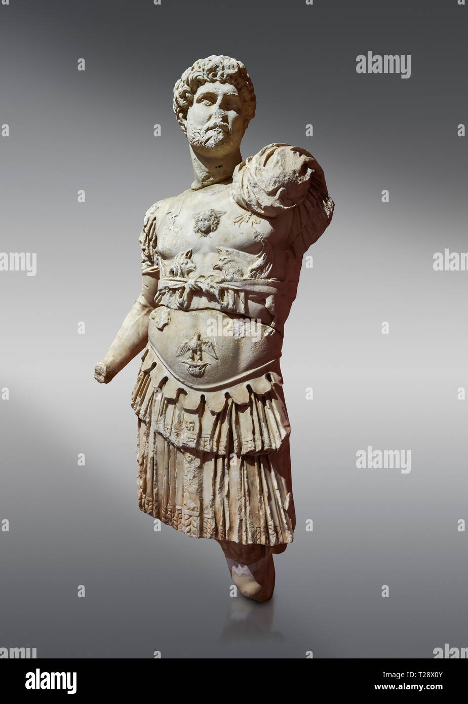 Roman statue of Emperor Hadrian. Marble. Perge. 2nd century AD. Inv no ...