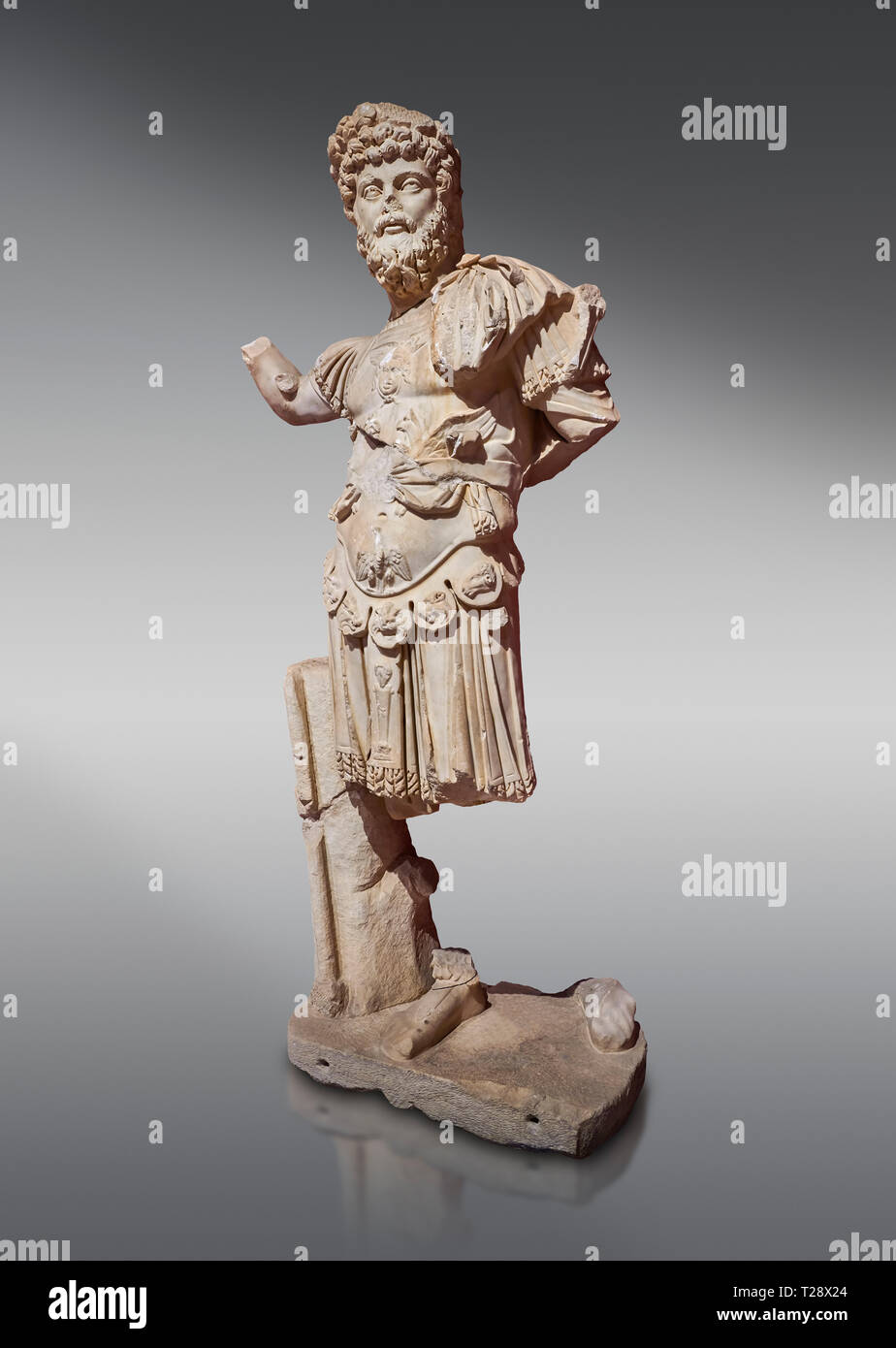 Roman statue of Emperor Septimus Severus. Marble. Perge. 2nd century AD ...