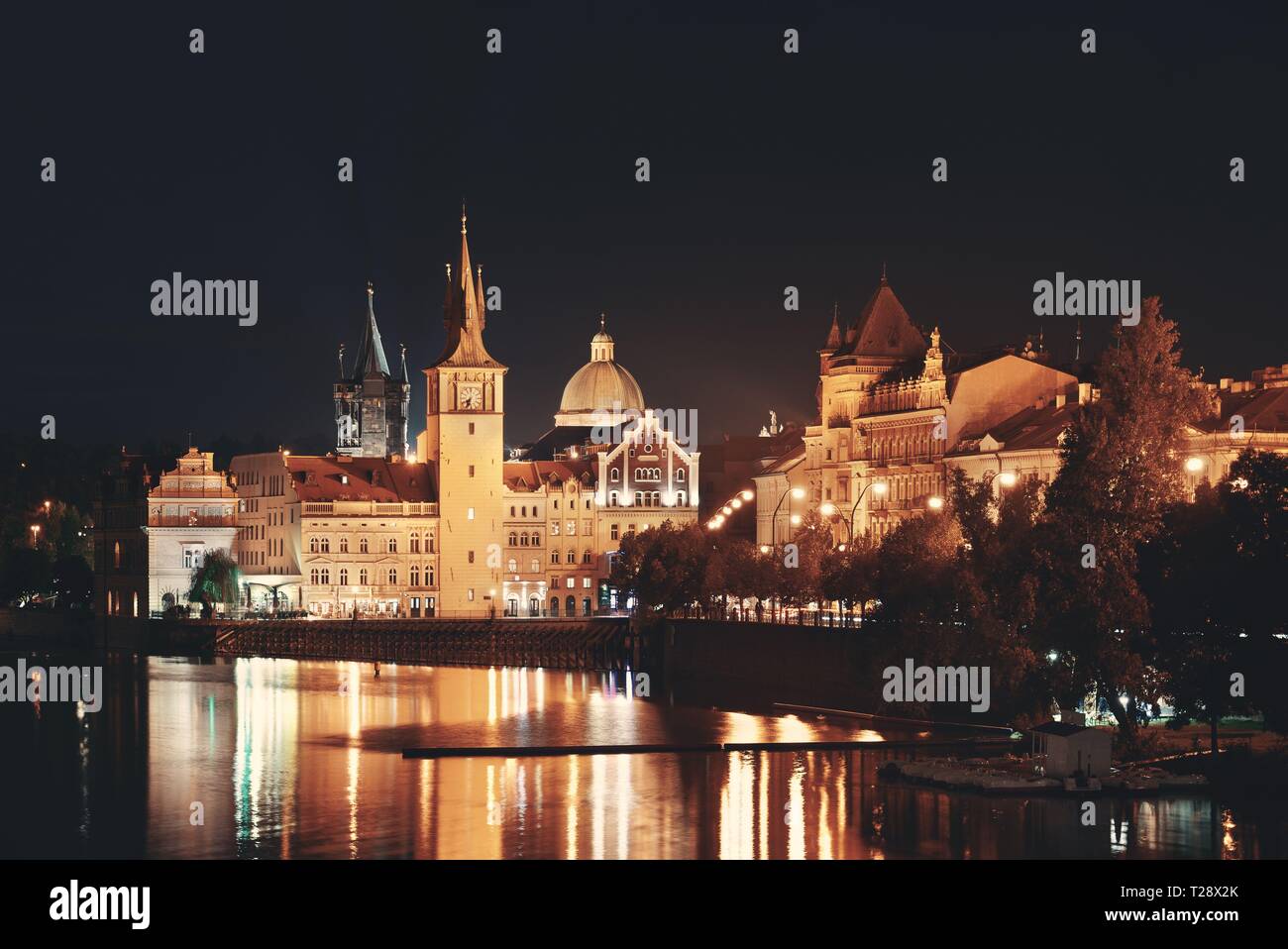 Night scene in Prague Czech Republic Stock Photo - Alamy