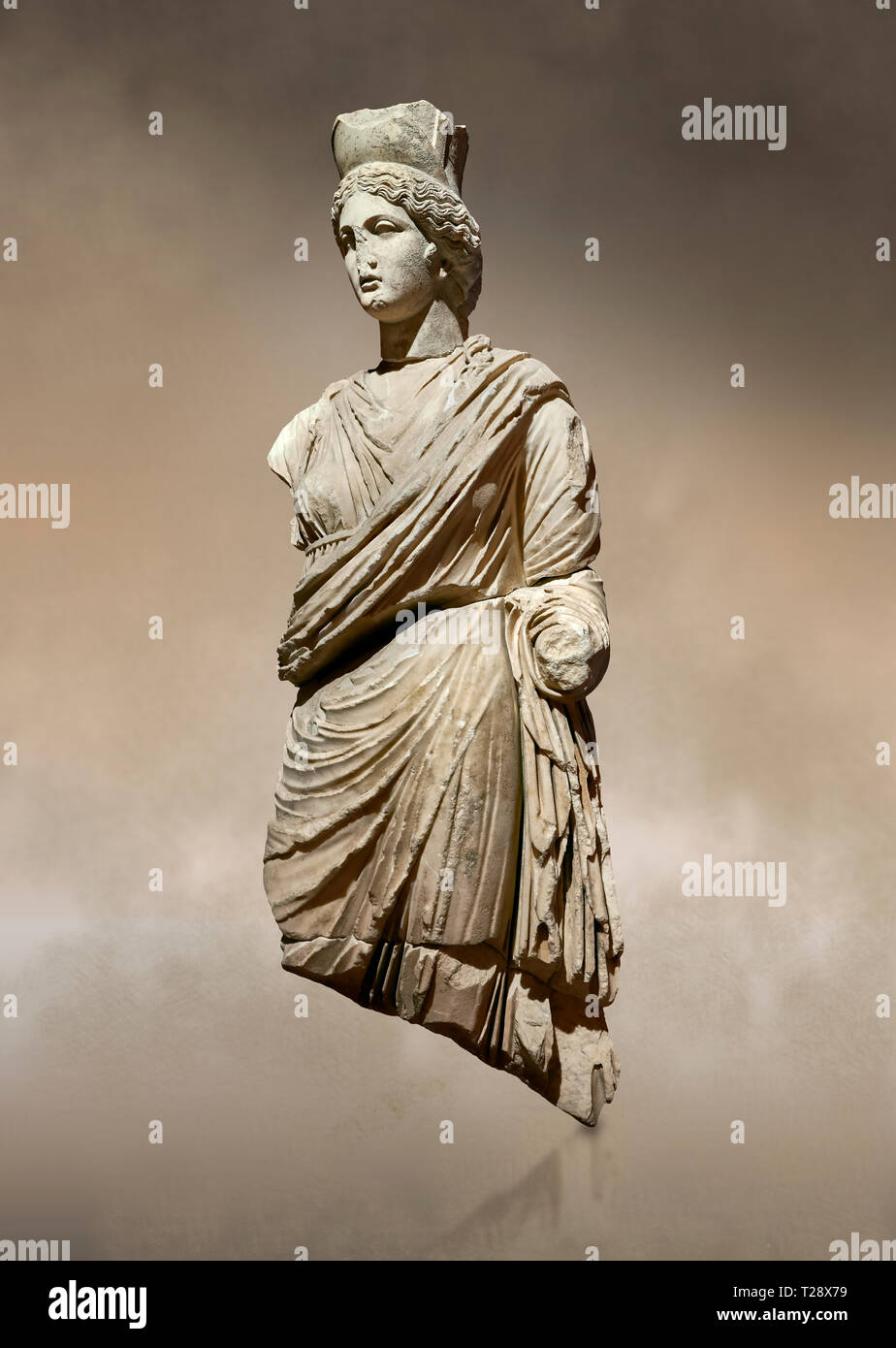 Roman statue of Tyche. Marble. Perge. 2nd century AD. Inv no 3062 ...