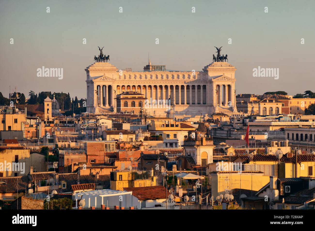 Rome rooftop view with ancient architecture in Italy Stock Photo - Alamy