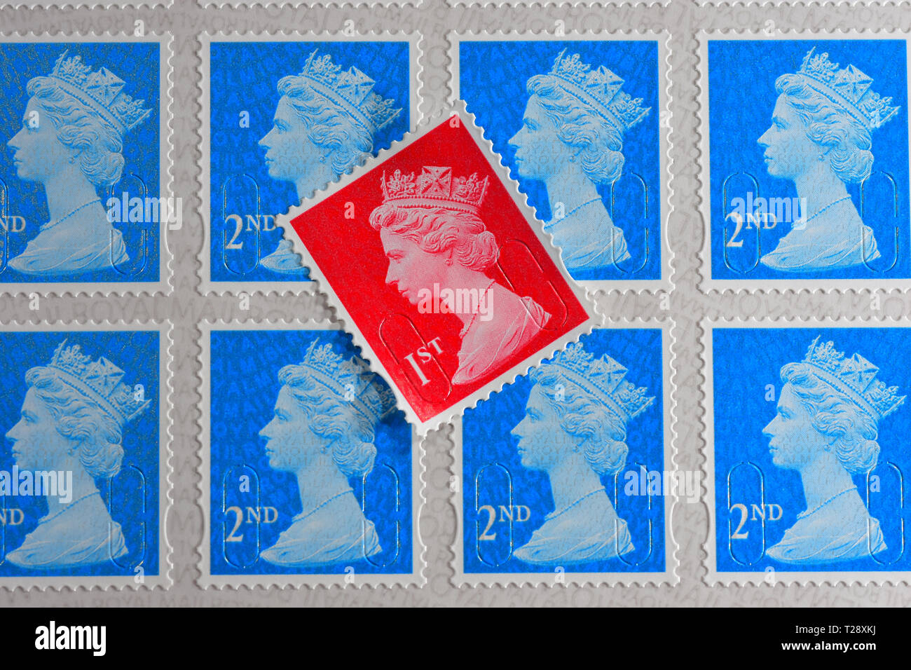 British stamps first class second class hi-res stock photography and ...