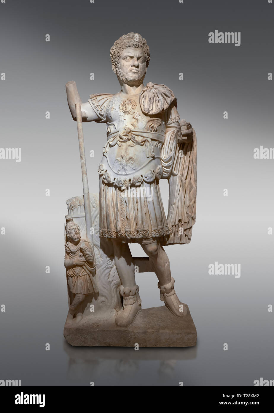 Roman statue of Emperor Caracalla. Marble. Perge. 2nd century AD. Inv ...