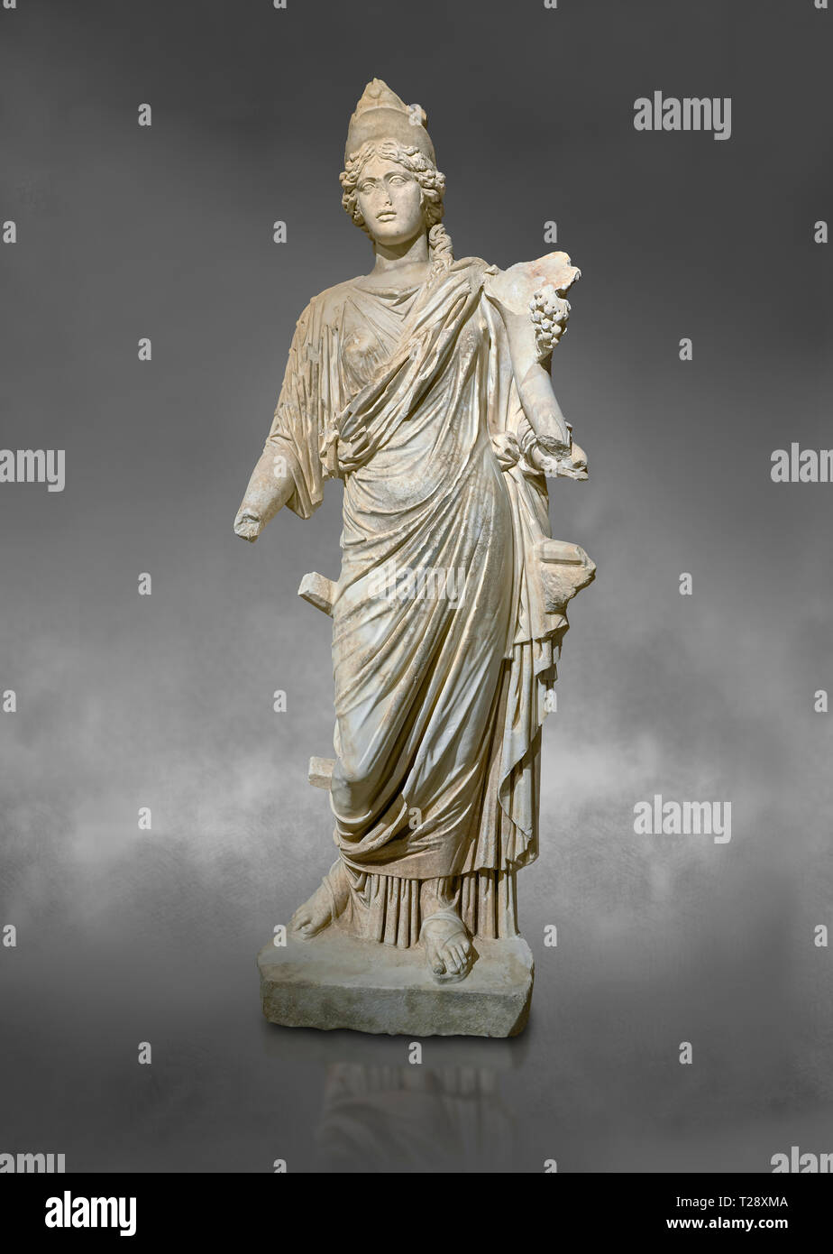 Roman statue of Tyche. Marble. Perge. 2nd century AD. Inv no . Antalya ...