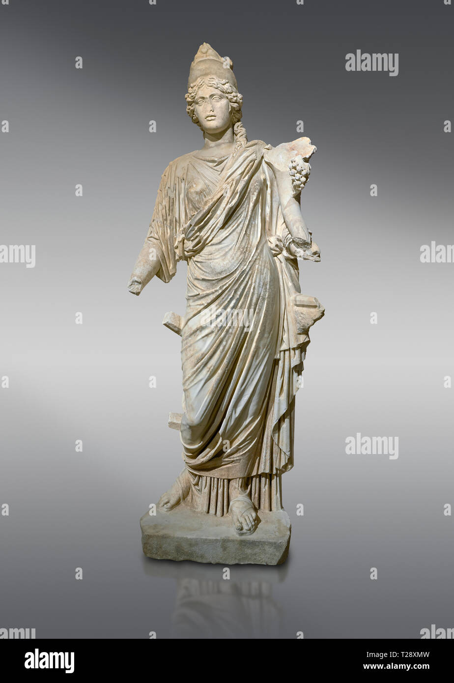 Roman statue of Tyche. Marble. Perge. 2nd century AD. Inv no . Antalya ...