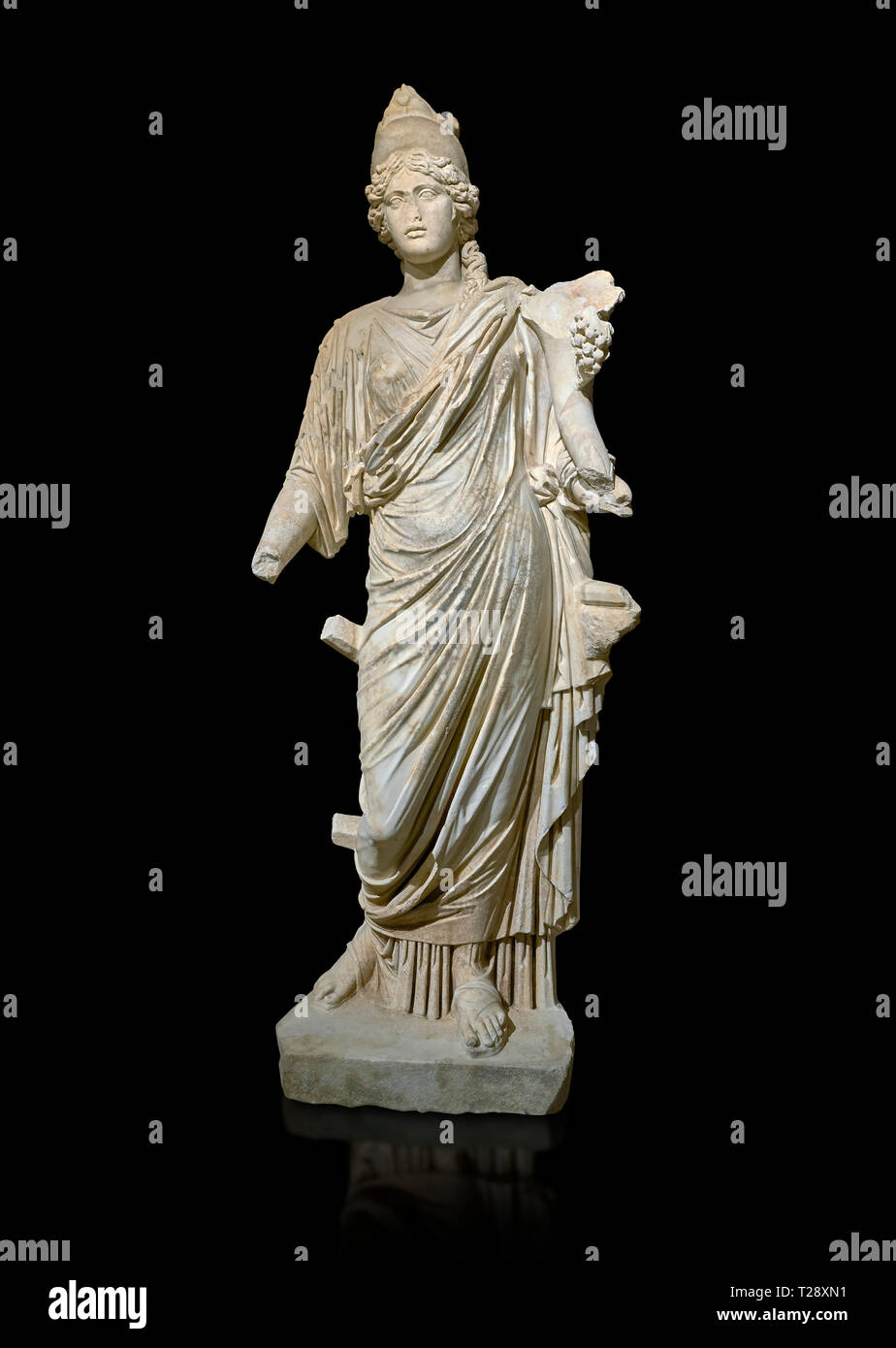 Roman statue of Tyche. Marble. Perge. 2nd century AD. Inv no . Antalya ...