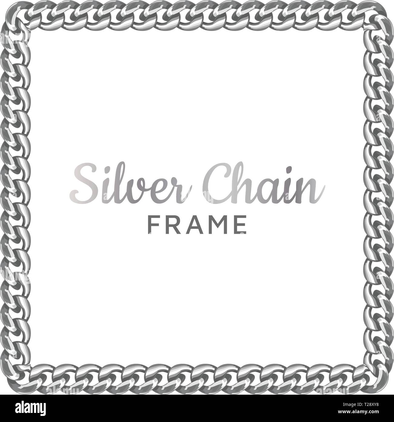 Silver chain square border frame Stock Vector Image & Art - Alamy