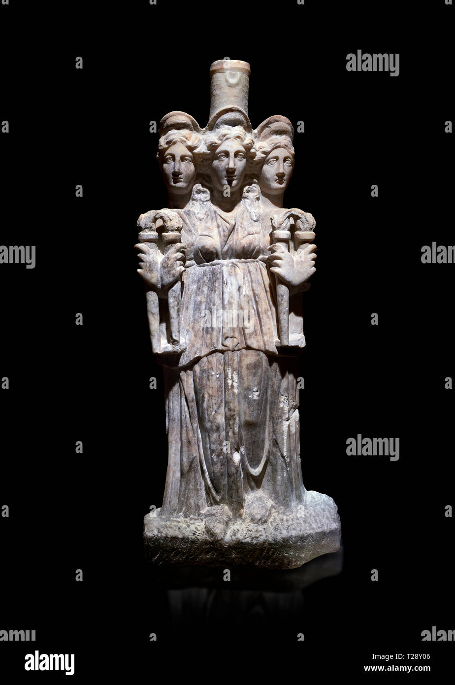 Roman statue of Hecate. Marble. Perge. 2nd century AD. Inv no 2010/541 ...